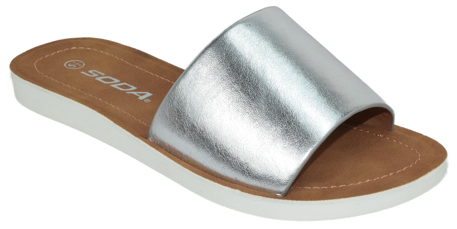 Soda Shoes Women Flip Flops Basic Plain Slippers Slip On Sandals Slides ...