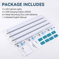16-Inch Under Cabinet Lighting Rechargeable 4500mAh, Ultra-Thin Motion ...