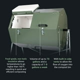 Jora Composter Outdoor, 70 Gallon, Steel, Dual Chamber, Tumble Compost ...