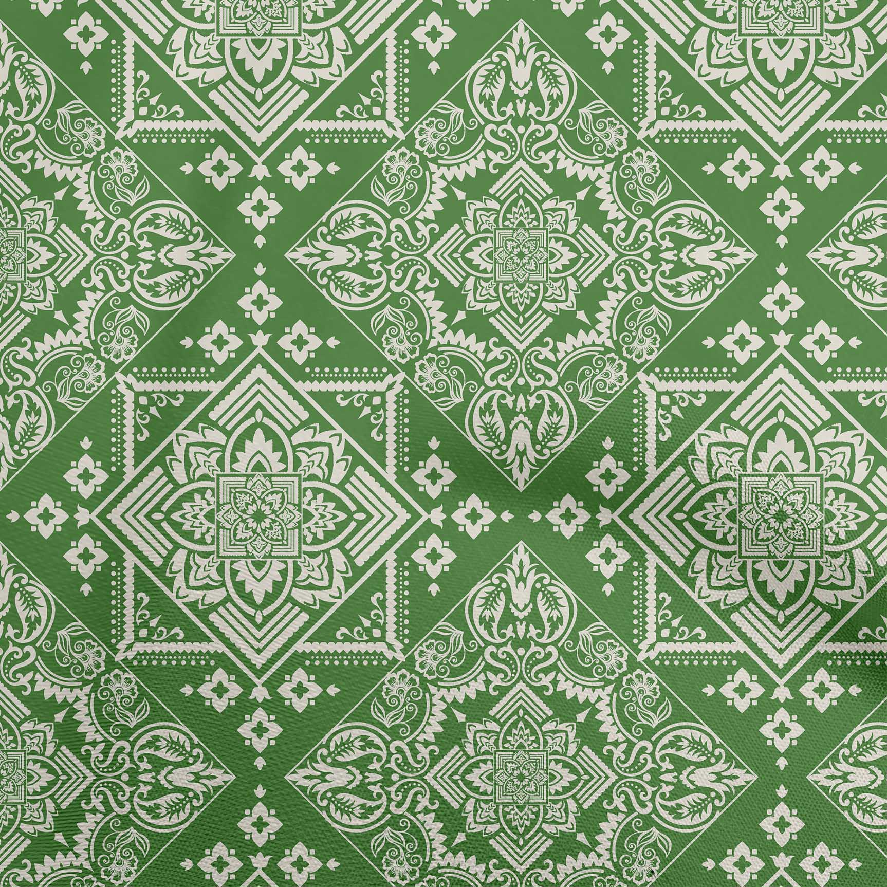 oneOone Cotton Flex Green Fabric Asian Block Diy Clothing Quilting ...