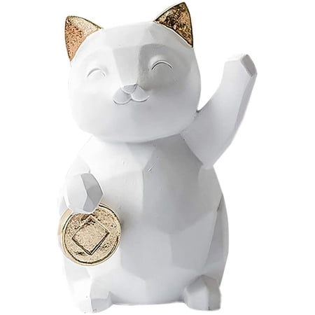 Maneki Neko Money Lucky Cat Figurine Crystal Fengshui Chinese Japanese ...