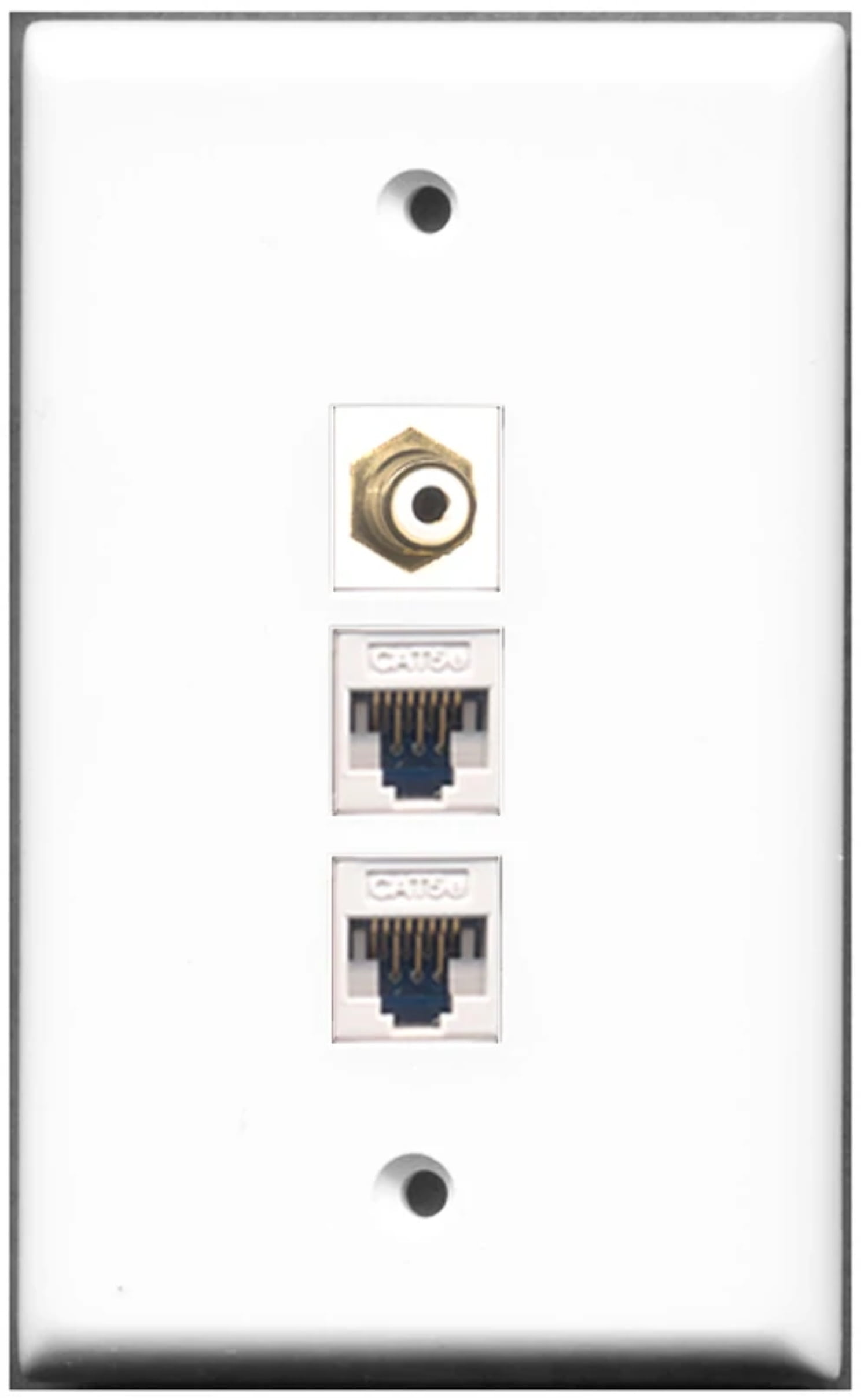 Ultra Spec Cables 1 Port RCA 2 Port Cat5e Wall Plate F/F - Walmart.com
