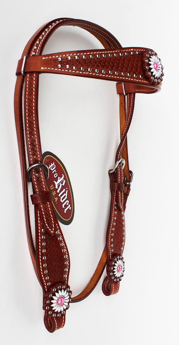 Buy Horse Show Saddle Tack Rodeo Bridle Western Leather Headstall Brown ...