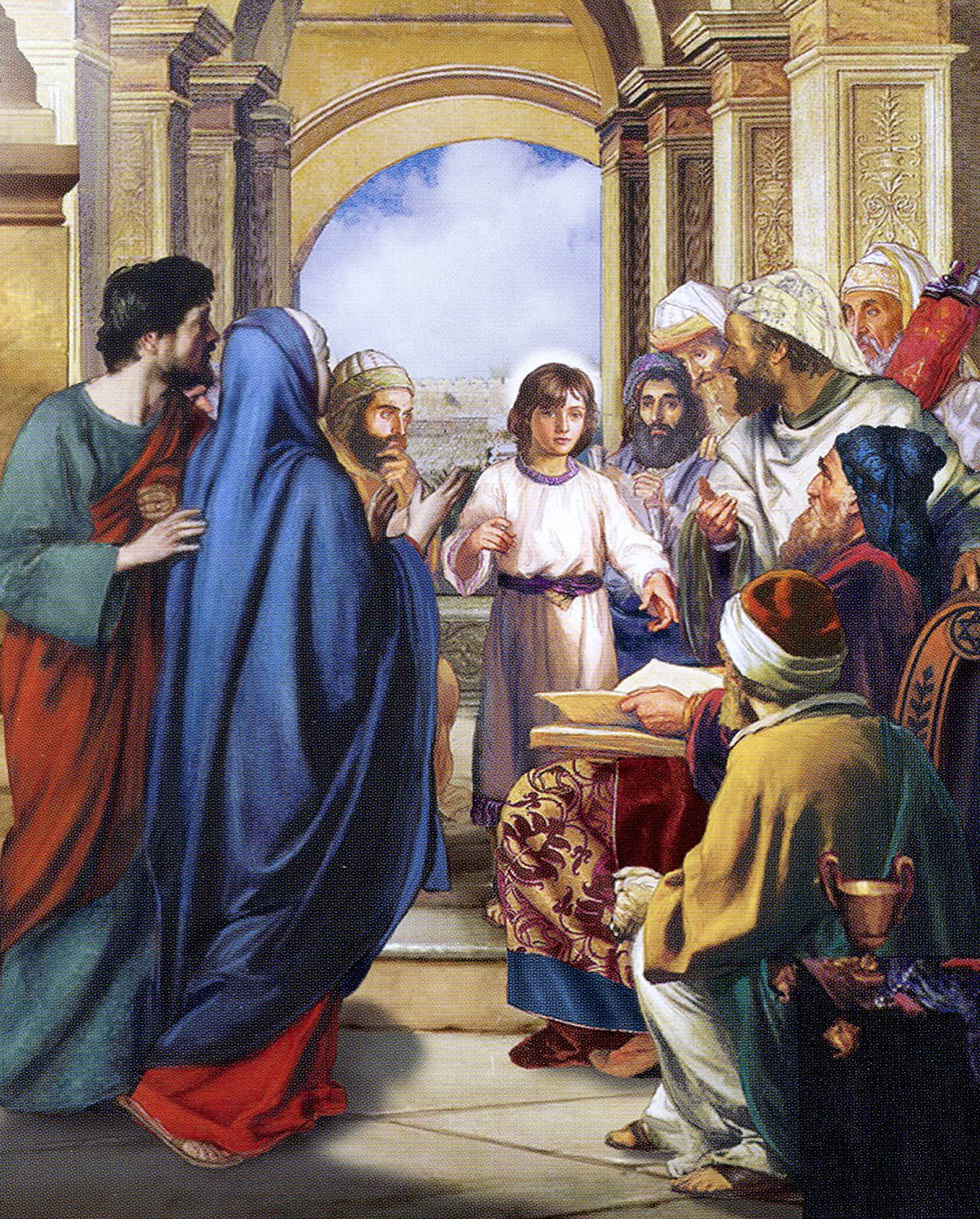 Catholic print picture - Finding of Jesus T - 8" x 10" ready to be ...