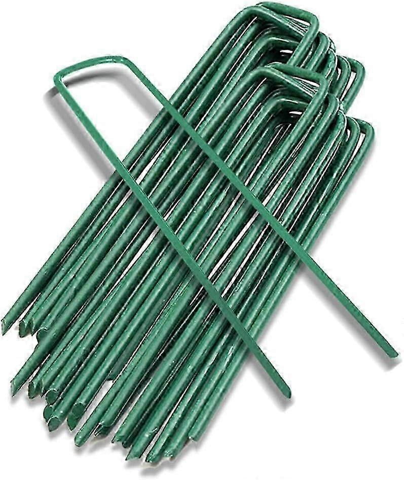 Garden Staples U Shaped Steel Pins Ground Stakes Pegs Spikes for Lawn ...