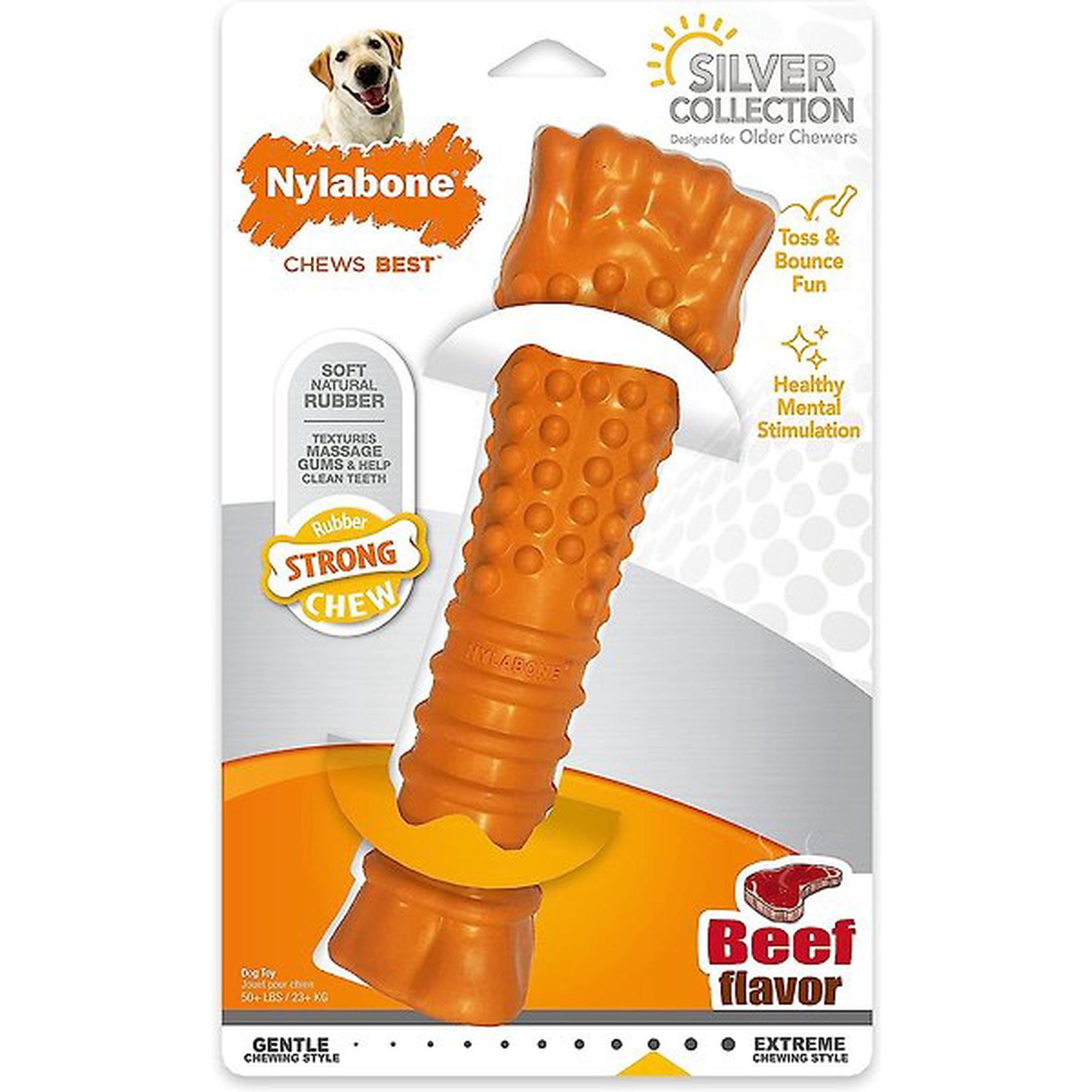 Click here for Nylabone Strong Chew Rubber Senior Beef Flavor Che... prices