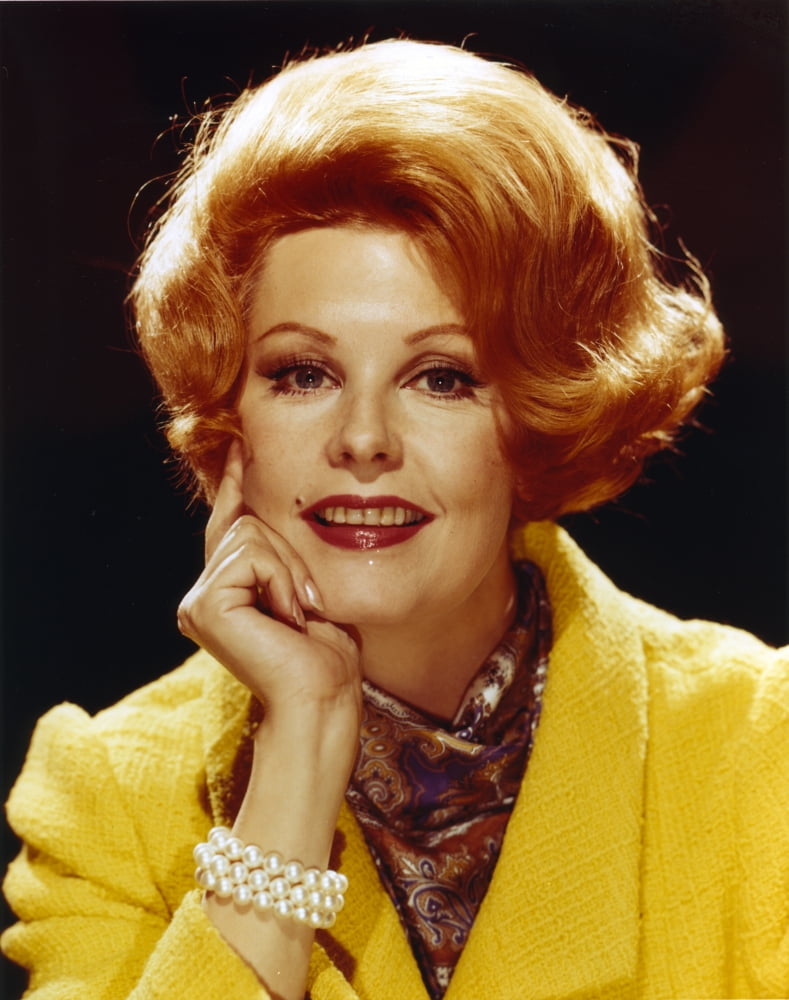 Arlene Dahl in Yellow Coat Black Background Close Up Portrait Photo ...