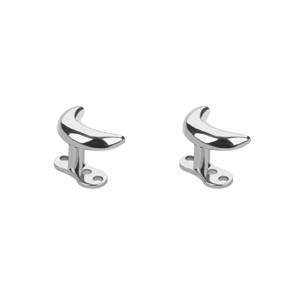 2Pcs Crescent Moon Dermal Anchor Tops and Base Grade 23 Titanium Internally Threaded Dermal ...