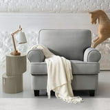Bush Furniture Coventry Accent Chair with Arms in Light Gray Microsuede ...