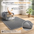 Cat Litter Mat Double Layer Litter Trapping Mat, Non-Slip Waterproof ...