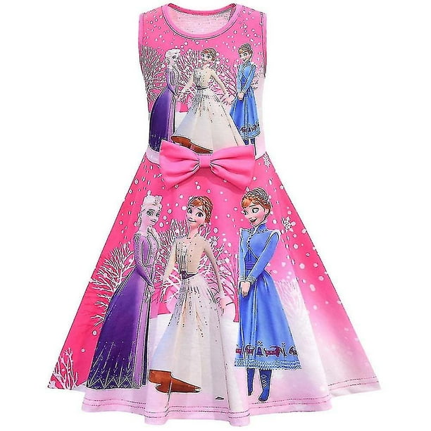 Frozen Elsa Anna Princess Party Sleeveless Skater Swing Dress For 2-10y ...