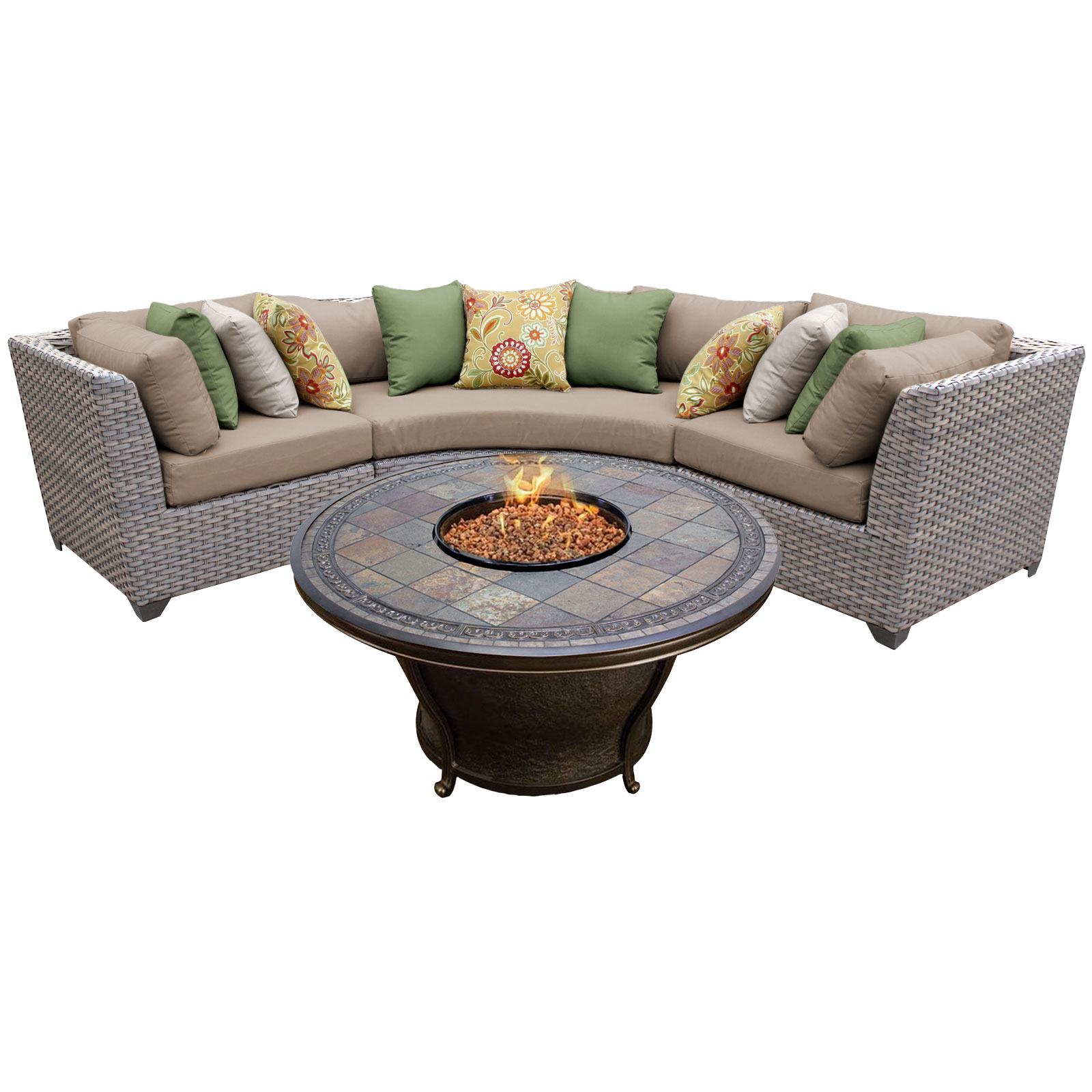 Catalina 4 Piece Outdoor Wicker Patio Furniture Set 04d - Walmart.com