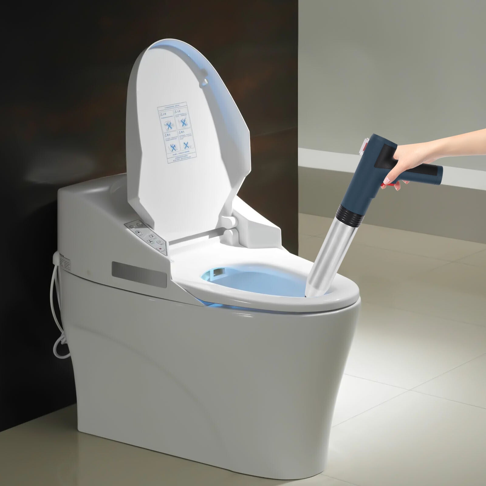 MONIPA Electric Toilet Plunger Clog Remover Pipe Blockage Drain Auger ...