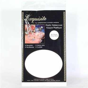 Plastic Tablecover 84" Round-White - Walmart.com