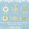 1Set 120Pcs 12 Styles Alloy Pendants Snowflake Mixed Color 14~17.5x10.8 ...
