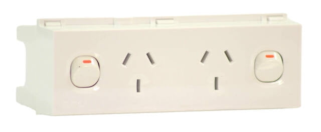 Clipsal 4SS025 Twin Socket Outlet DIN Rail Mounting 250V 10A - Walmart.com