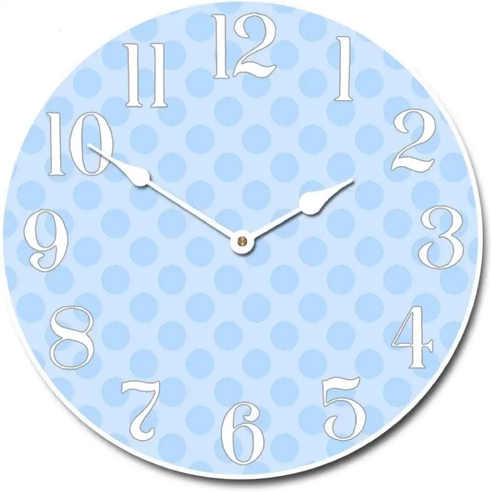 Blue Polka Dot Wall Clock | Beautiful Color, Silent Mechanism, Made in ...