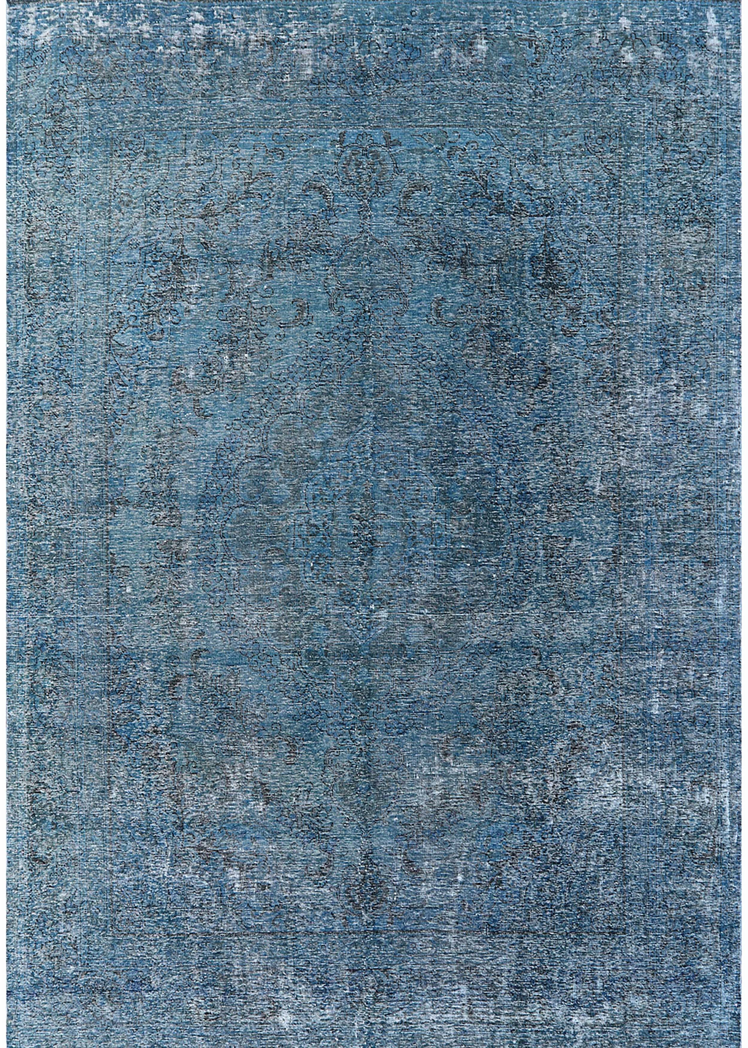 Ahgly Company Indoor Rectangle Mid-Century Modern Koi Blue Oriental ...