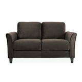Lifestyle Solutions Alexa Loveseat with Curved Arms, Coffee Fabric ...