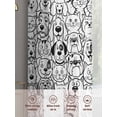 Black Cute Dog Cat Sheer Curtains for Living Room Bedroom Cartoon ...