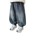 Boys Pants Size 4-5Y Youth Cartoon Print Jeans Loose Wide Leg Casual ...