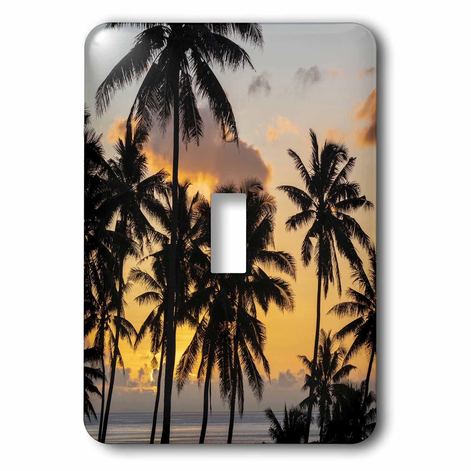 Fiji, Taveuni Island. Beach sunset with palm trees. 03 single toggle ...