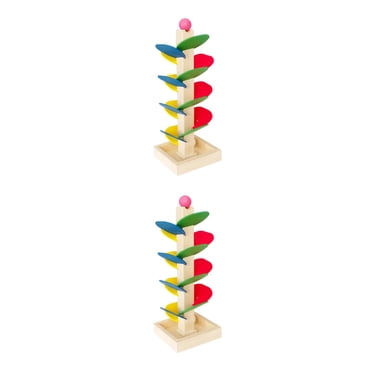 AmishToyBox.com Pyramid Marble Tower Run Wooden Toy - 39" High - Pack ...