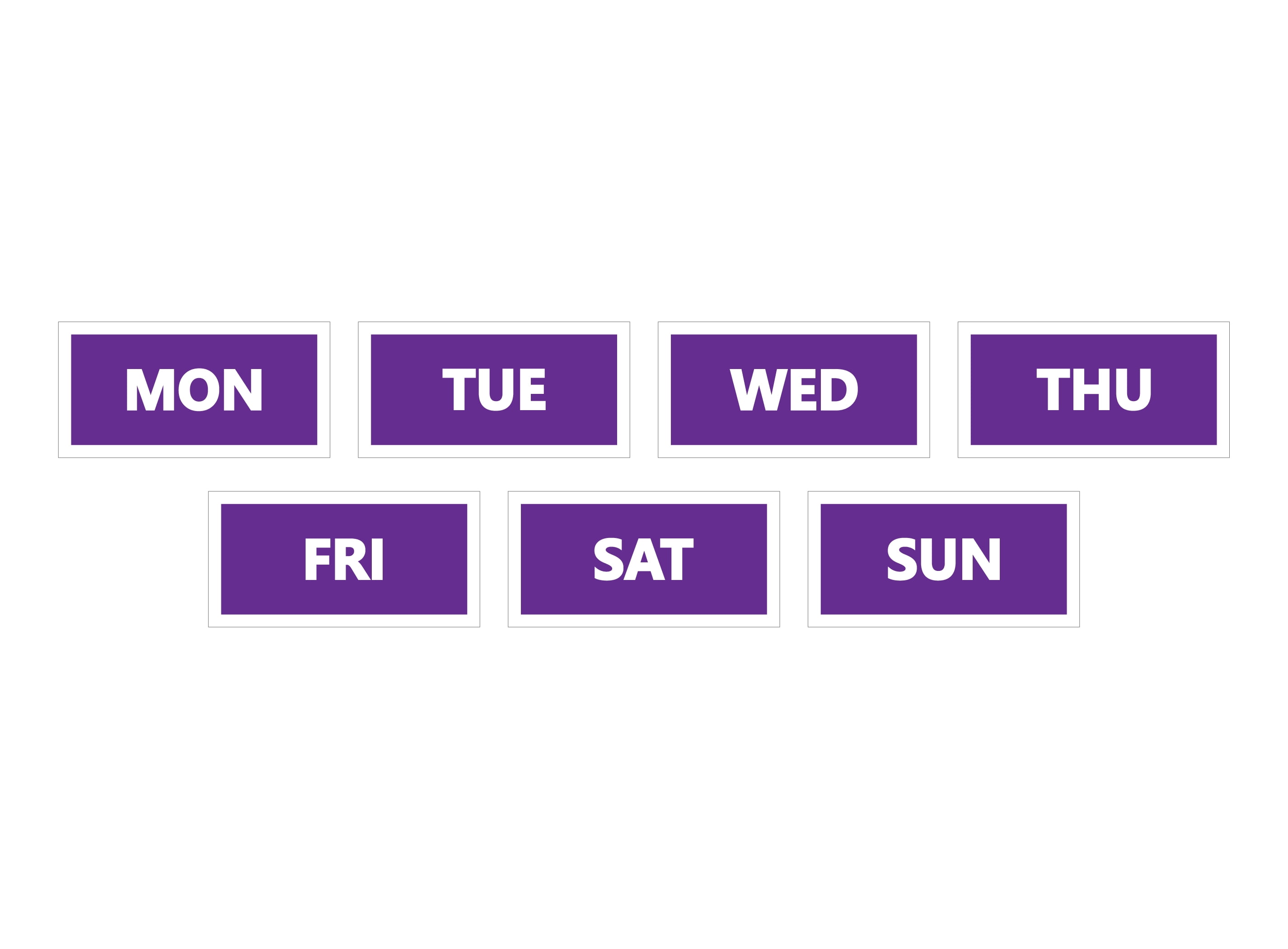 Days of The Week Magnets by DCM Solutions (Purple) - Walmart.com