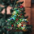 Acrylic Christmas Tree Decoration with Colorful Bird Design for Window ...