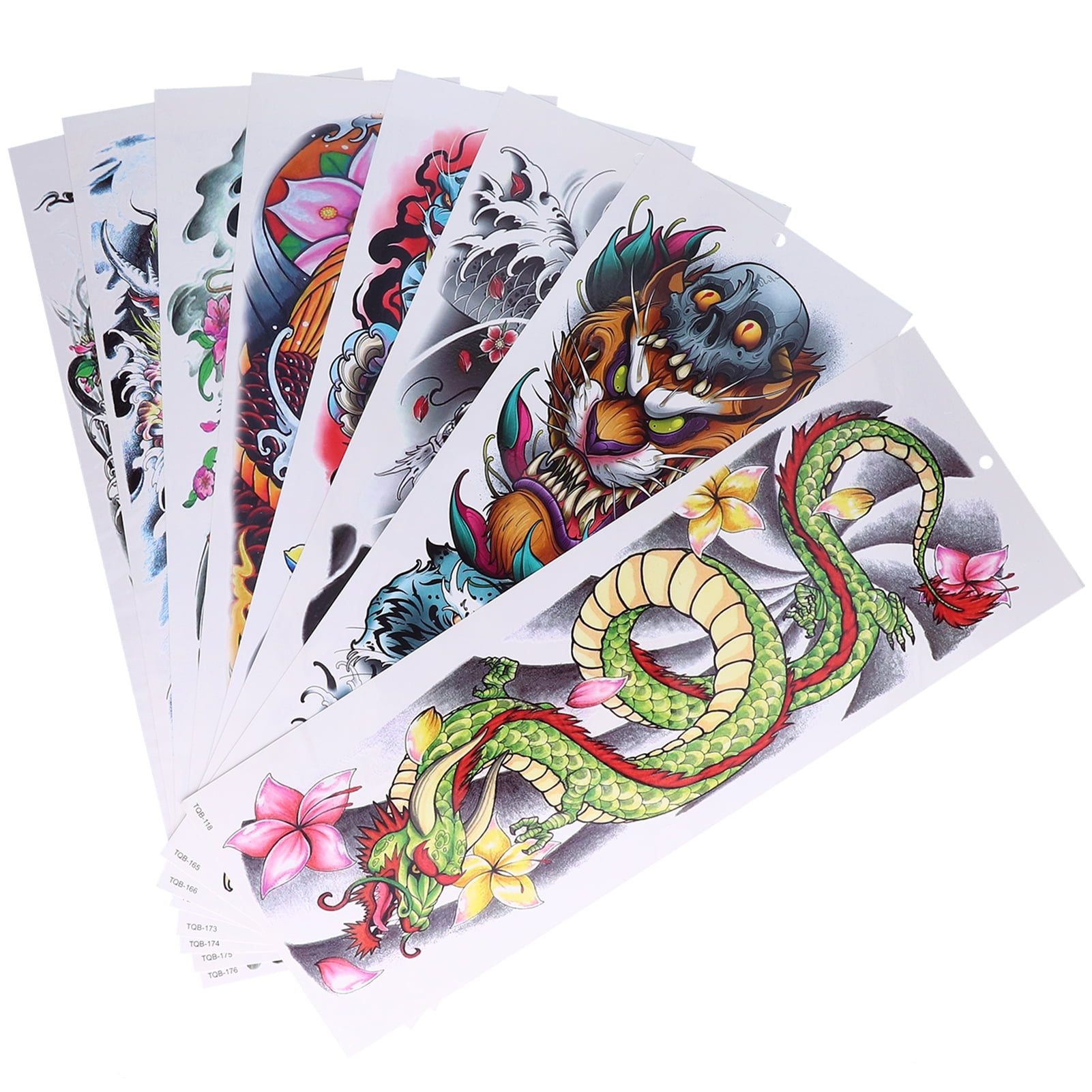 Tatuajes temporales de manga entera, tatuaje falso de brazo completa 8 ...
