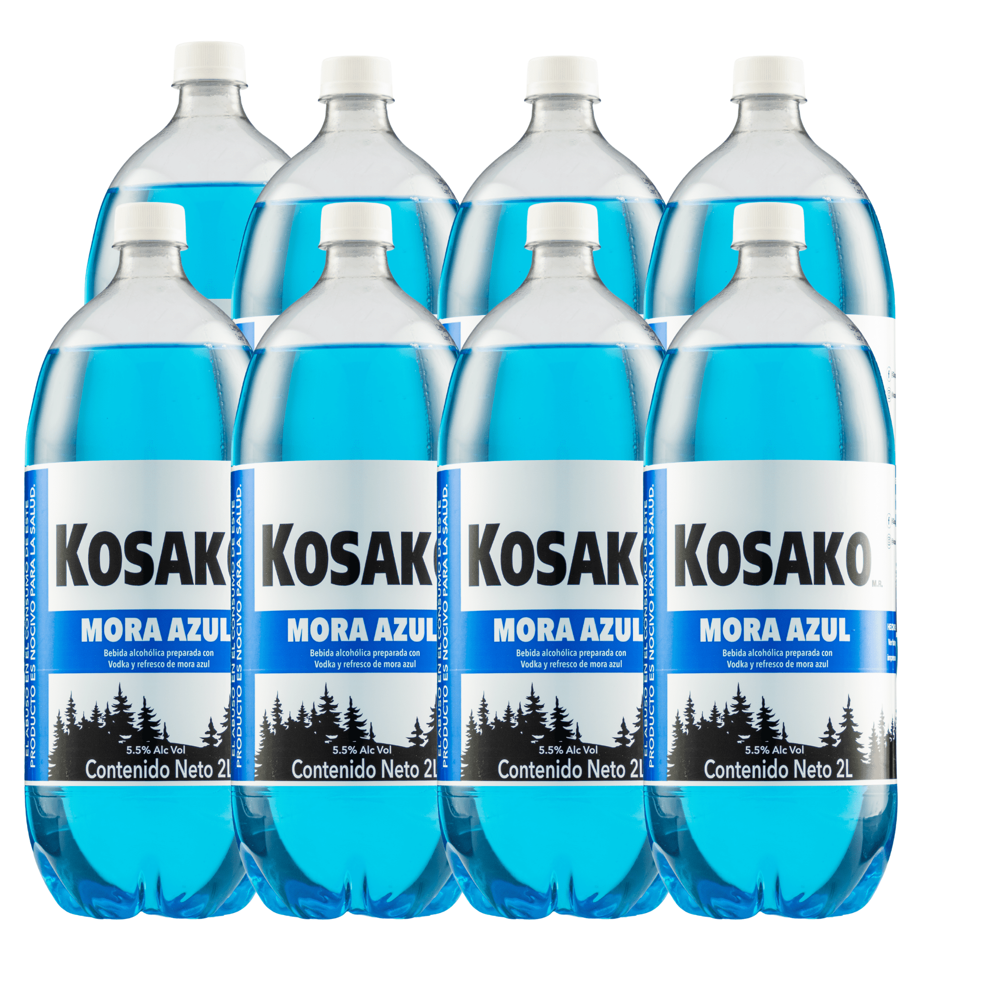 8 Pack Bebida Kosako Mora Azul 2000 Ml Kosako Bebida Preparada con ...