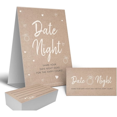 Kraft Rustic Date Night Game Sign and Cards Great For Bridal Showers ...