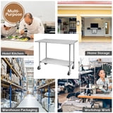 Costway 48'' x 24'' NSF Stainless Steel utility Commercial Kitchen Work ...