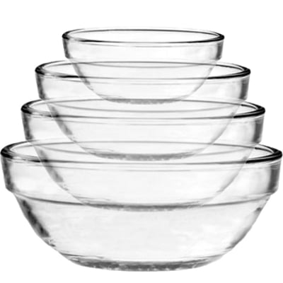 Anchor Hocking 4 Piece Nesting Glass Mixing Bowl Set - Walmart.com