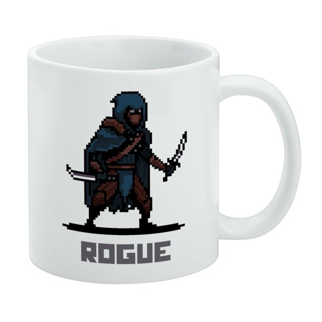 8-Bit Pixel Retro Rogue Thief Assassin Games RPG White Mug - Walmart.com