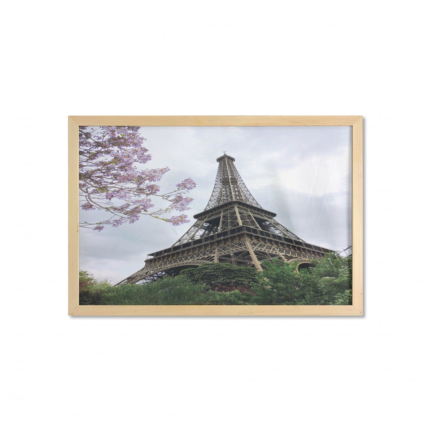 Eiffel Tower Wall Art with Frame, Eiffel Natural Flowers Colorful ...