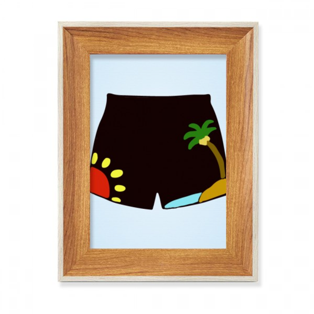 Black Beach Pant Illustration Pattern Desktop Wooden Photo Frame ...