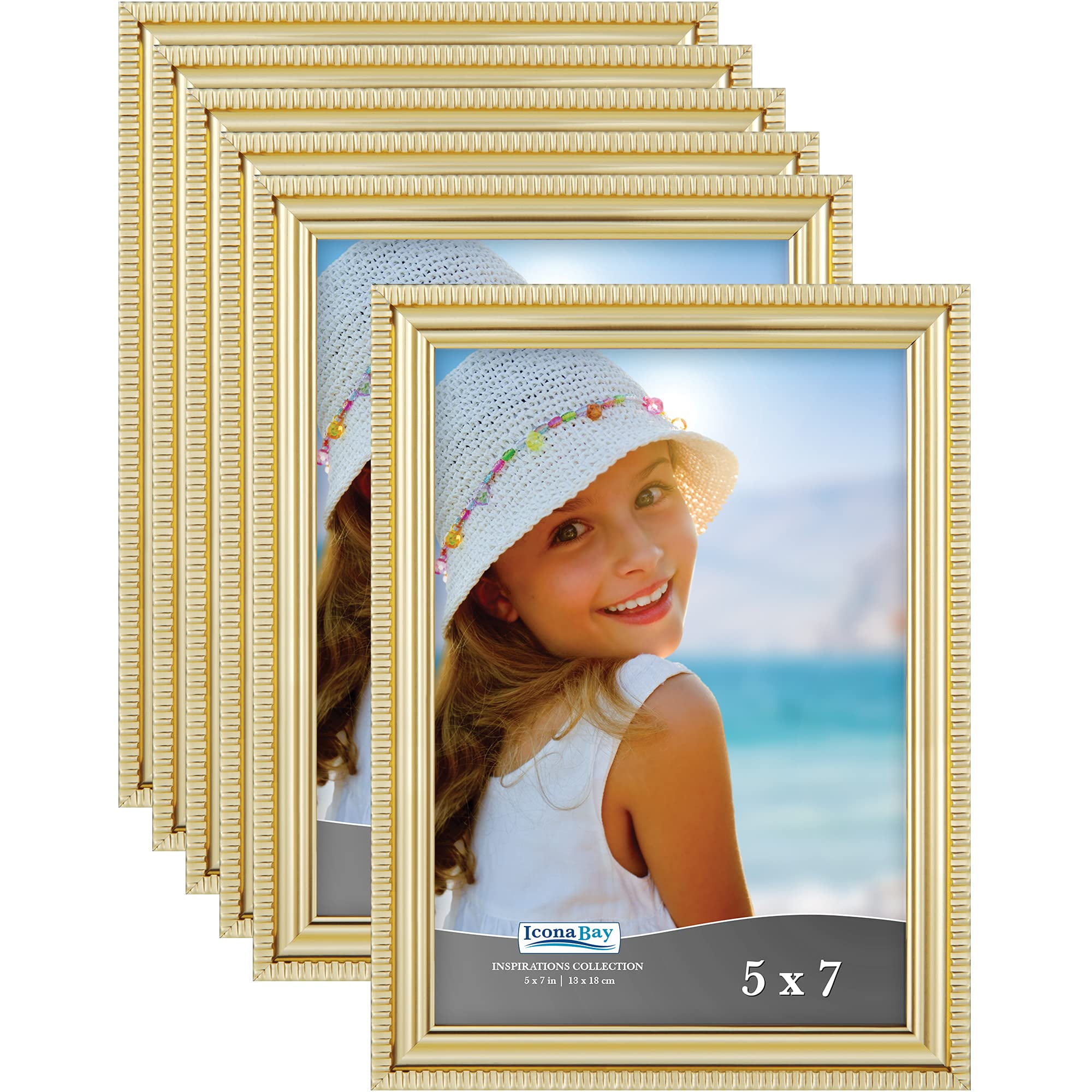 Icona Bay 5x7 Gold Picture Frames, Shabby-chic Style, 6 Pack ...