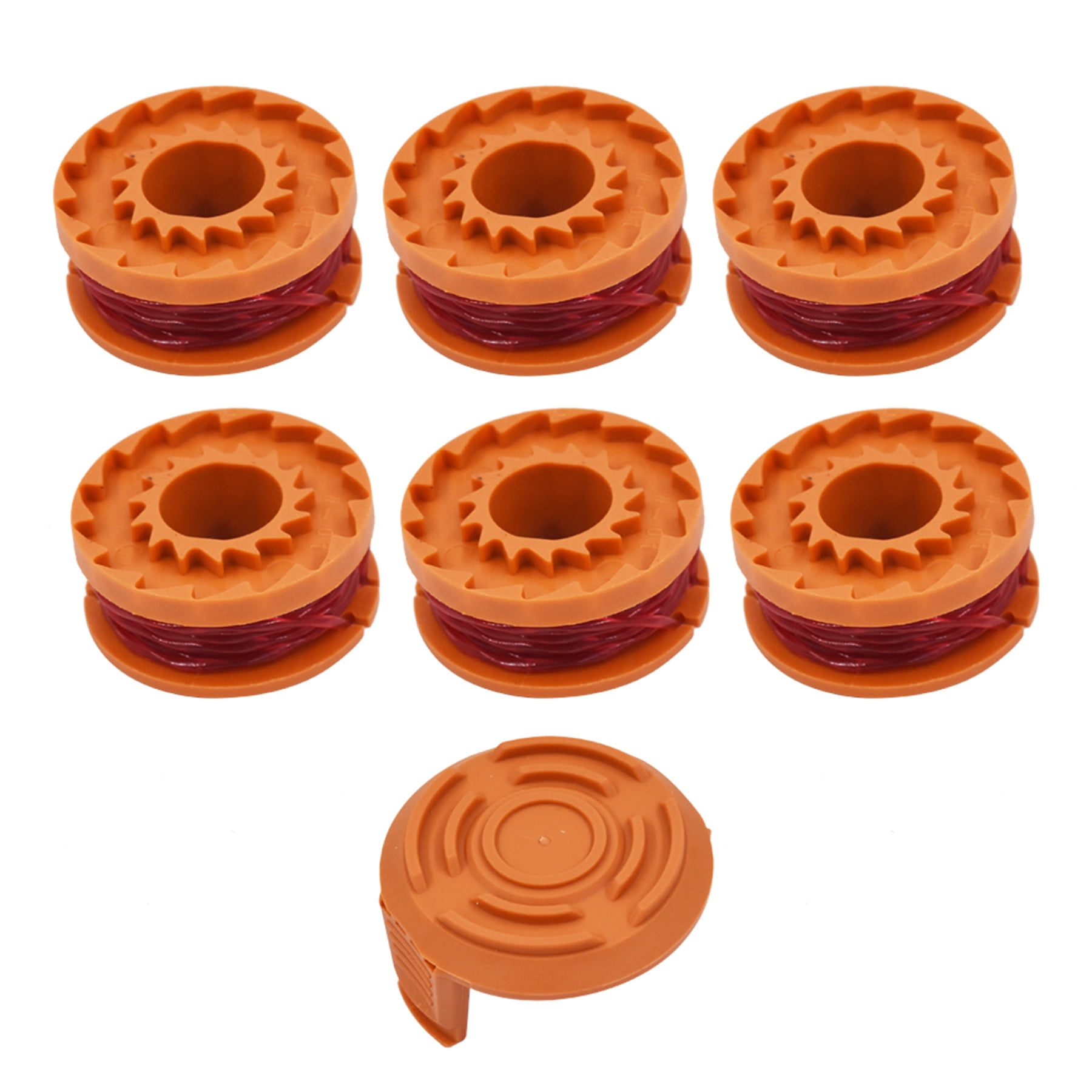 6 pack Replacement Spool Line with 1 Pack Spool Cap Cover For WORX ...