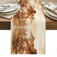 Autumn Mountains Table Runner, Orange Valley River Rustic Traditional ...