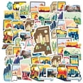 35pcs Colorful Stickers State Maps Kids DIY Stickers Travel Stationery ...
