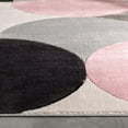 Well Woven Hilda Blush Pink Modern Geometric Circles Boxes Area Rug (9 ...