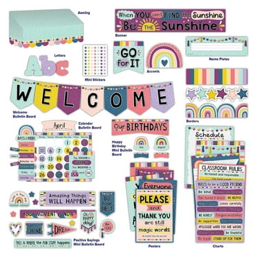Oh Happy Day Decor Bulletin Board Set - Walmart.com