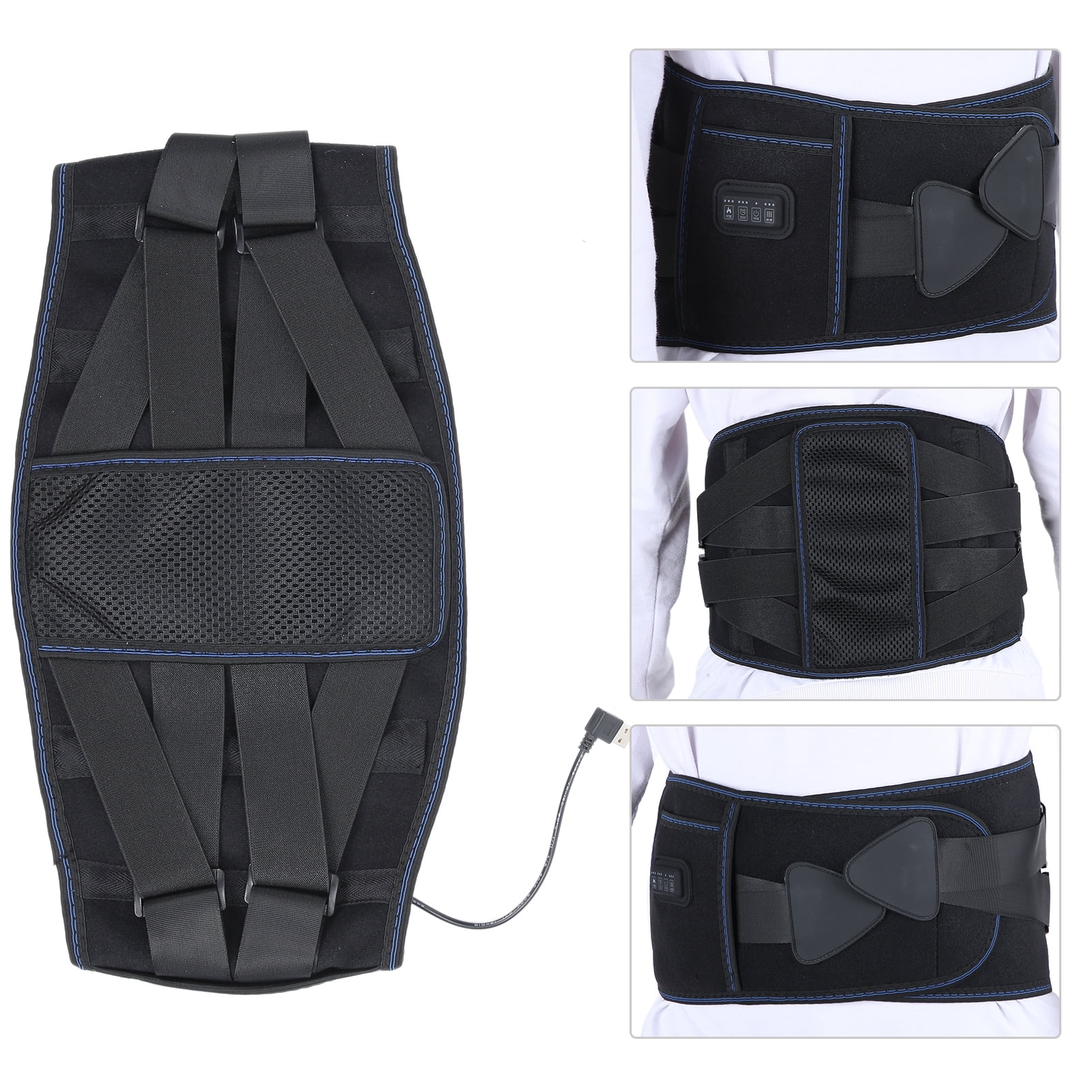 Vibration Massage Belt, 3 Gears Timing Heating Waist Belt Heat Therapy ...