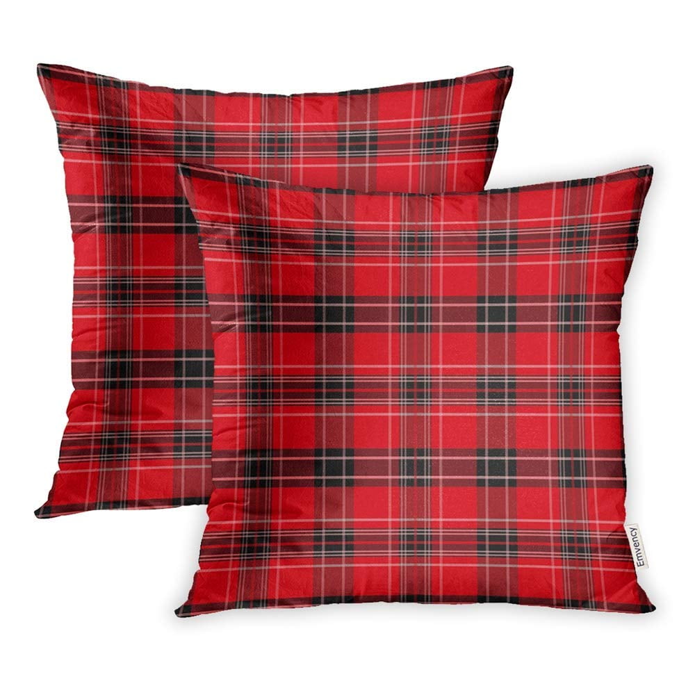 ARHOME Tan Border Tartan Pattern Checkered Red Flannel Bedding Check ...