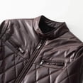 Coat for man Men's Winter Motorcycle Jacket PU Leather Padded Coat with ...