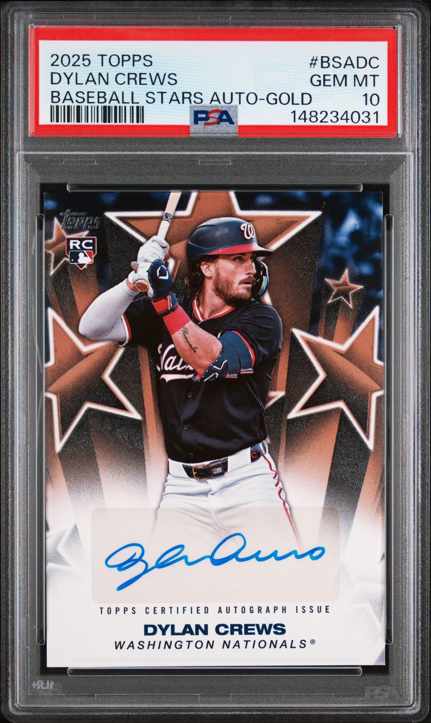 2025 Topps Baseball Stars Autographs Dylan Crews #BSADC Gold /50 Short ...