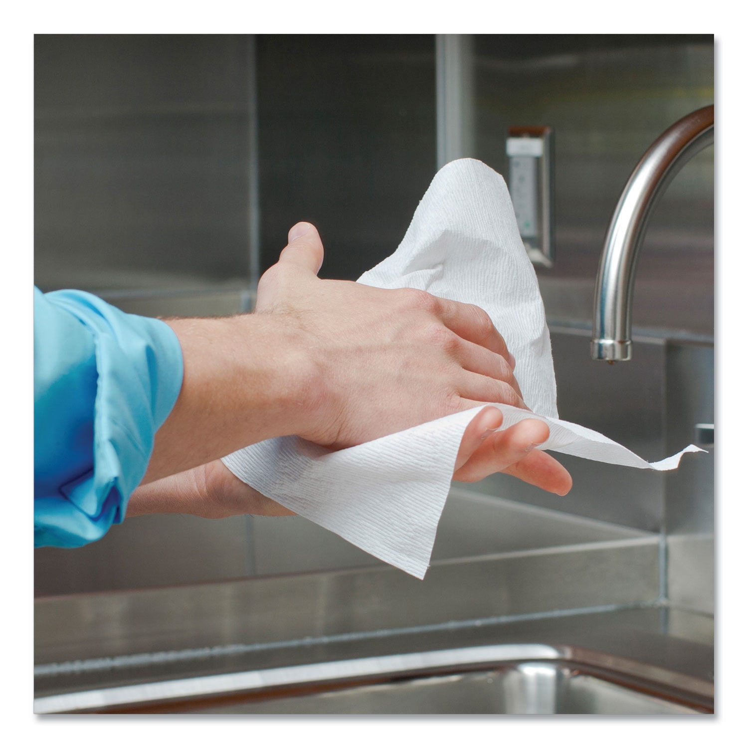 Dry Hands With Paper Towel