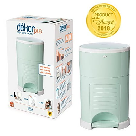 Dekor Plus Hands-Free Diaper Pail Soft Mint - Walmart.com