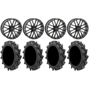 System 3 ST-5 14" Wheels Gunmetal 28" Outlaw Max Tires Can-Am Commander ...